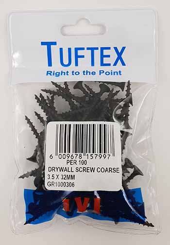 SCREW DRY WALL 3.5X41MM P/100 TUFTEX - Tool and Hardware Online (Pty) Ltd